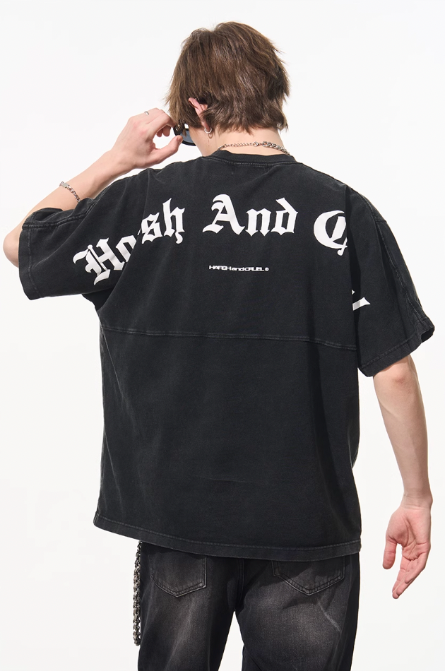Buy Now Gothic Logo Washed Tee | Harsh & Cruel – Face 3 Face
