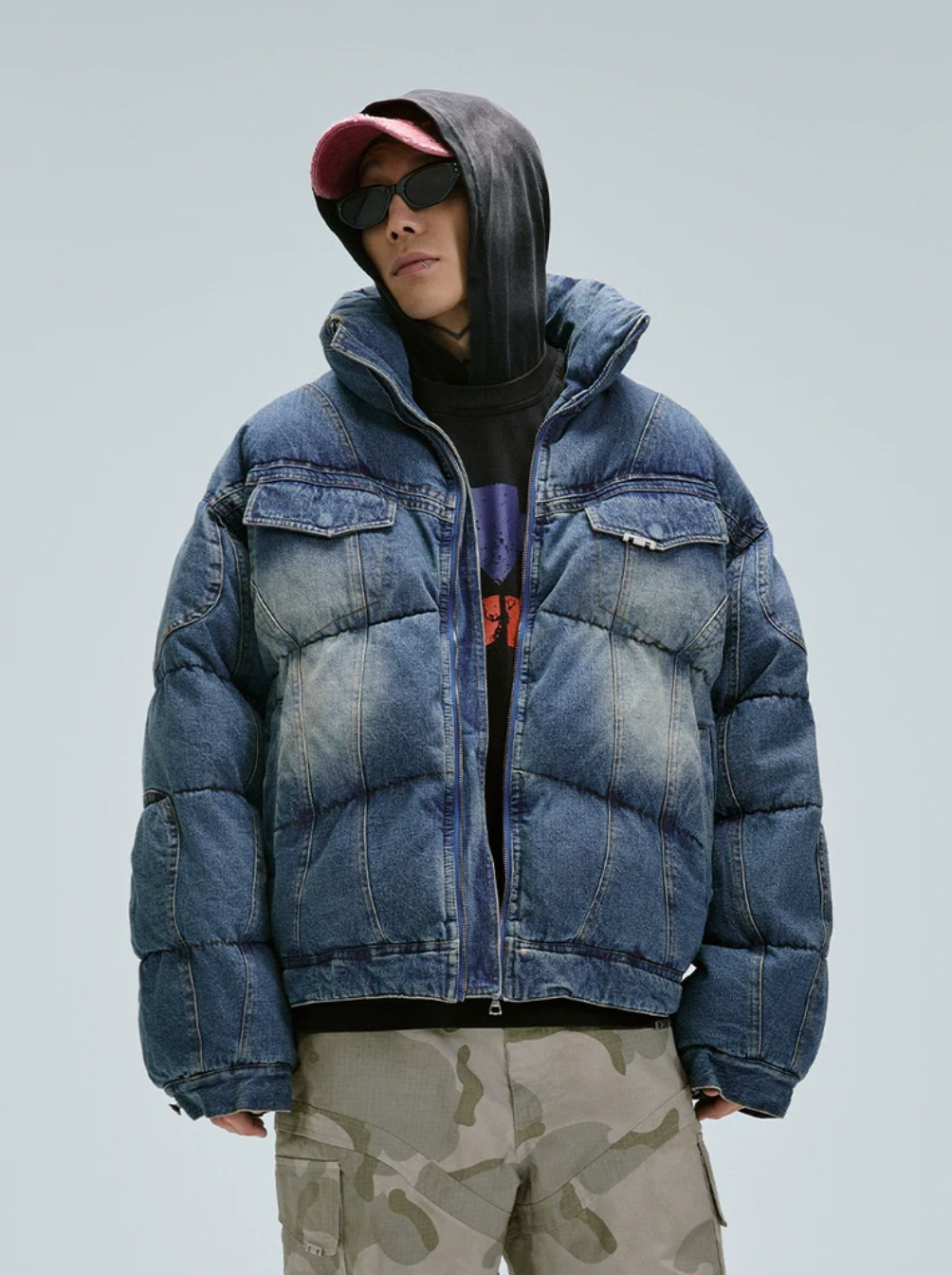 Buy Now F2CE Washed Puffer Denim Jacket – Face 3 Face