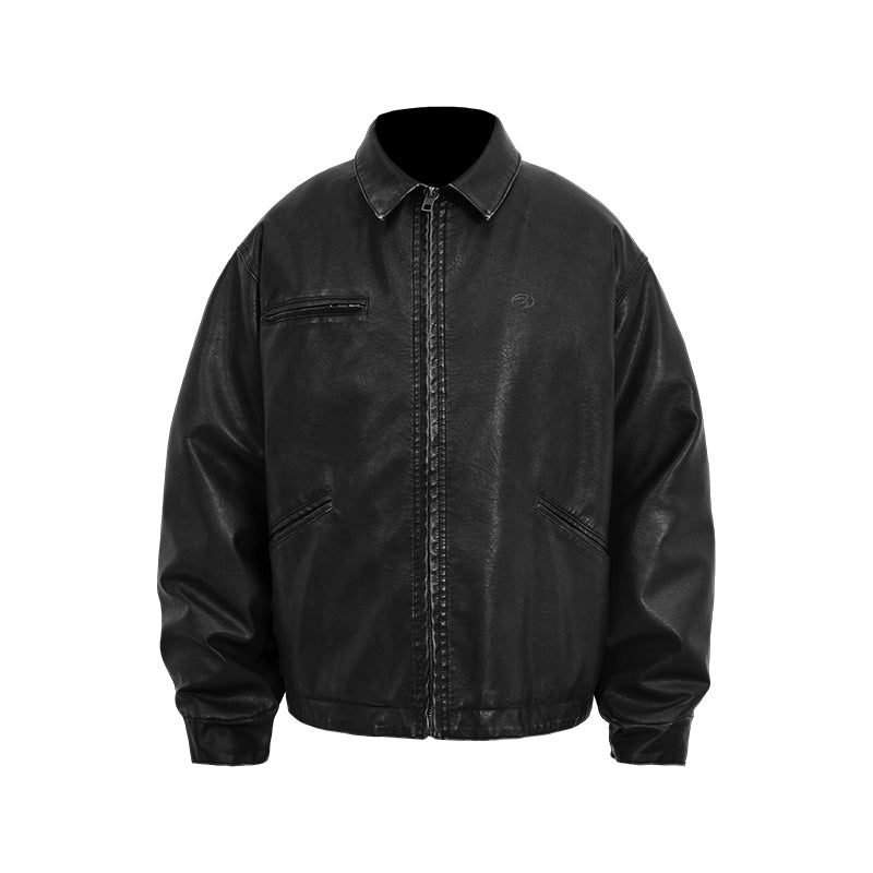 Buy Now ANTIDOTE Distressed Leather Detroit Leather Jacket – Face 3 Face