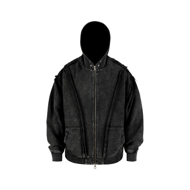 Buy Now ANTIDOTE Deconstructed Raw Zipper Hoodie – Face 3 Face